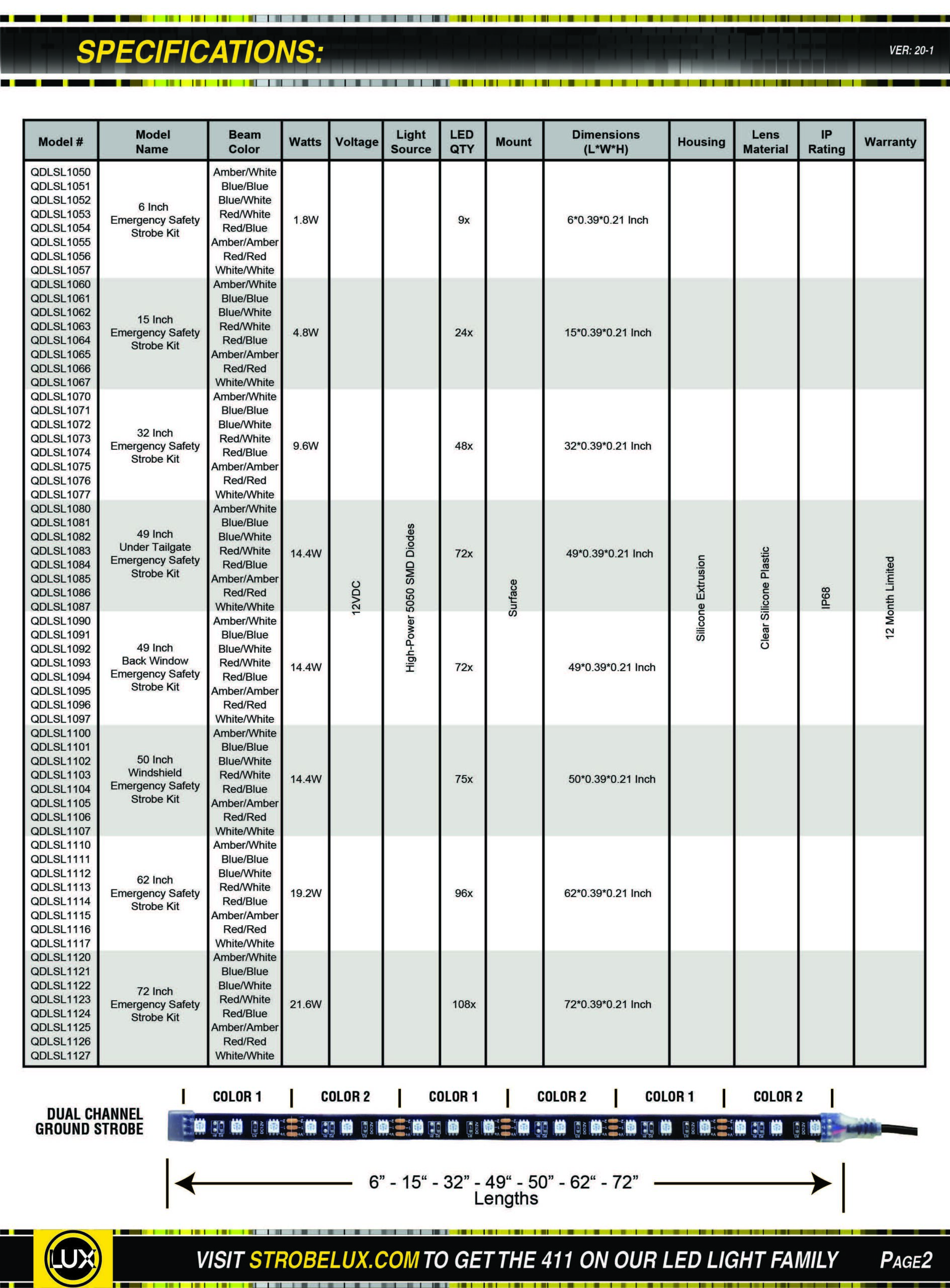 15 Inch Safety Strobe Strip – Strobe Lux